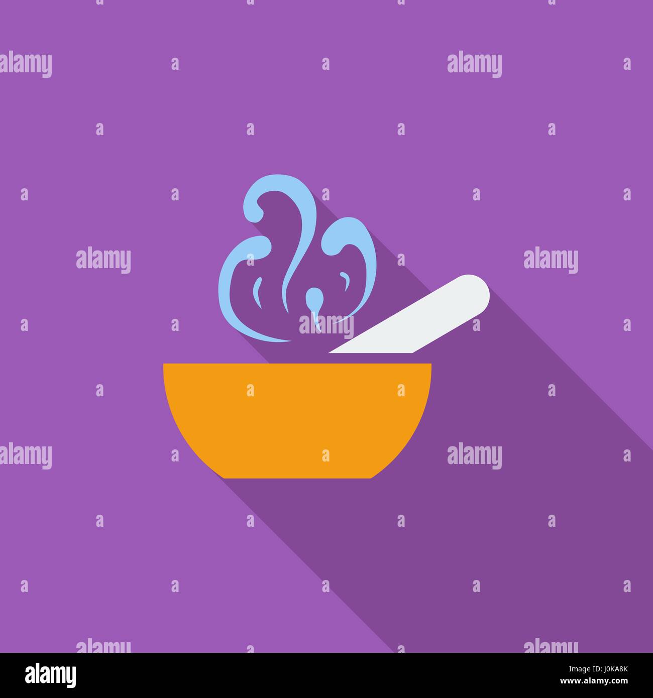 Soup icon. Flat vector related icon with long shadow for web and mobile ...