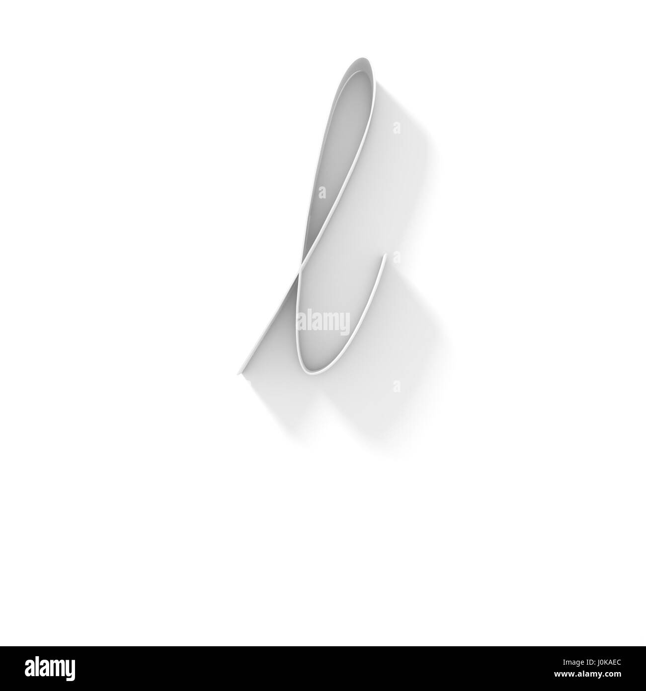 Long shadow handwritten font LETTER L 3D render illustration isolated ...