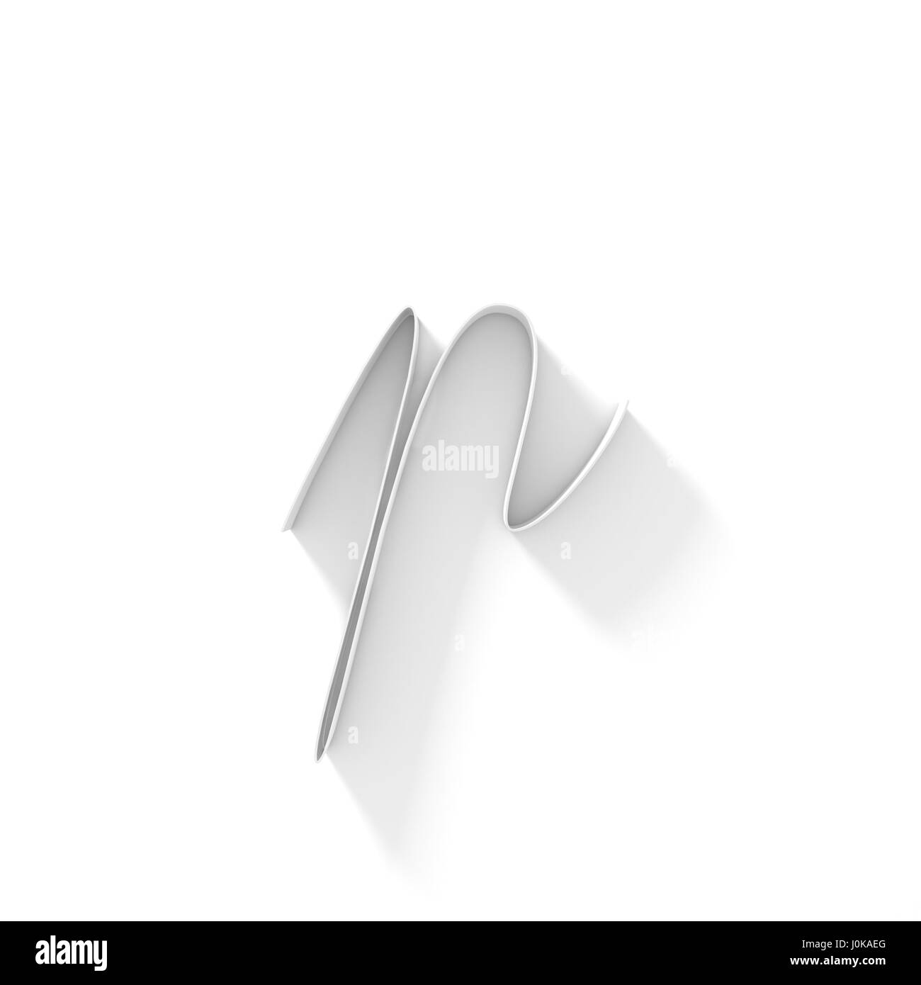 Long shadow handwritten font LETTER P 3D render illustration isolated ...