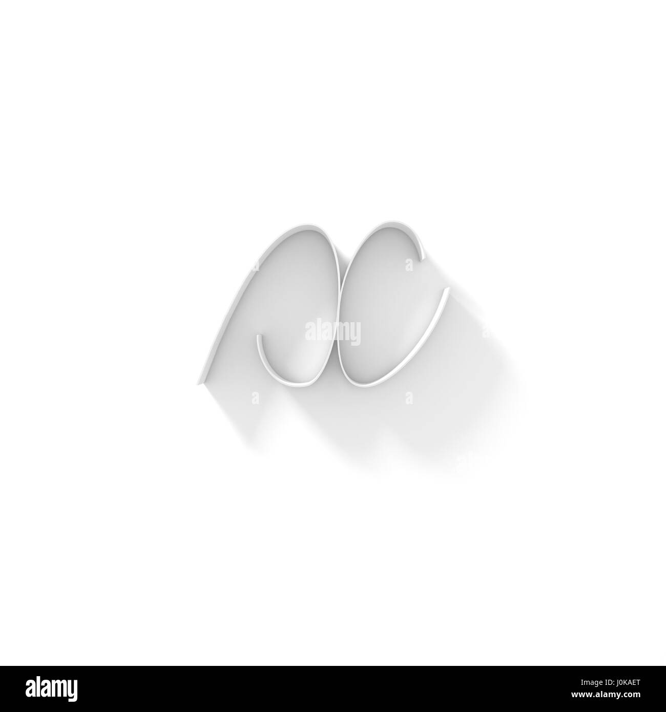 Long shadow handwritten font LETTER X 3D render illustration isolated ...