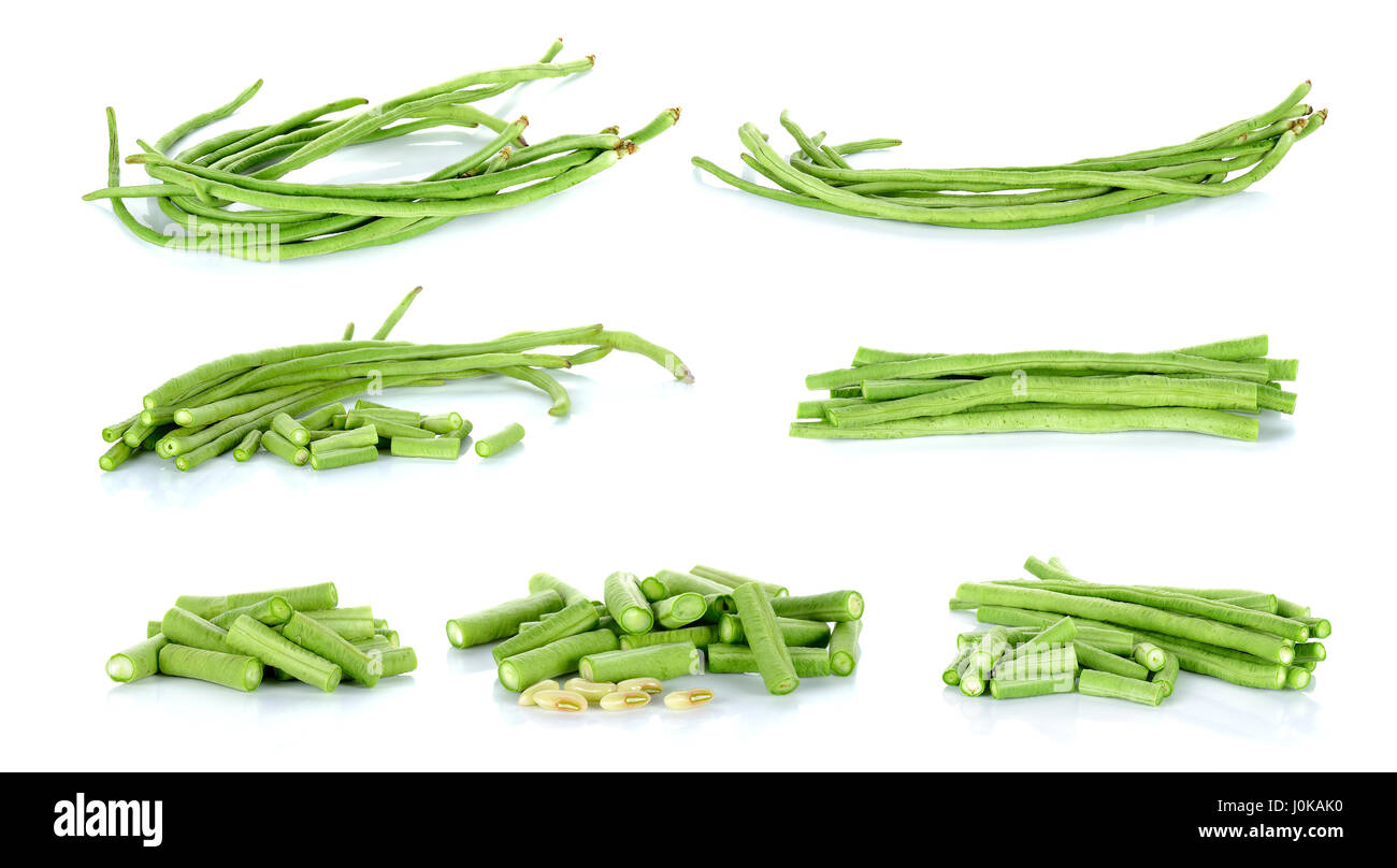 Collection Long bean isolated on the white background Stock Photo - Alamy