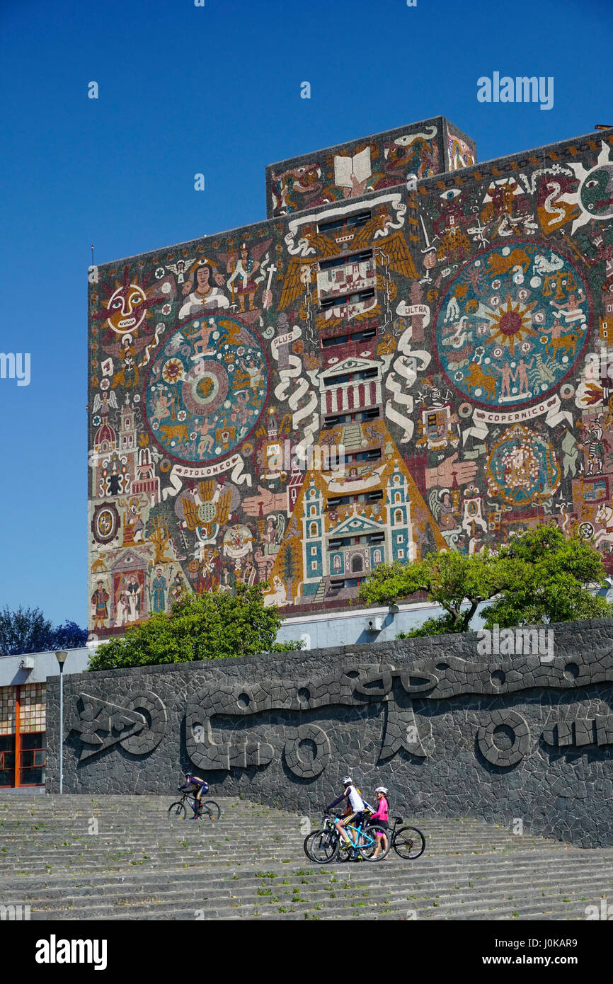 The Central Library mosaic by artist Juan O'Gorman of UNAM university ...