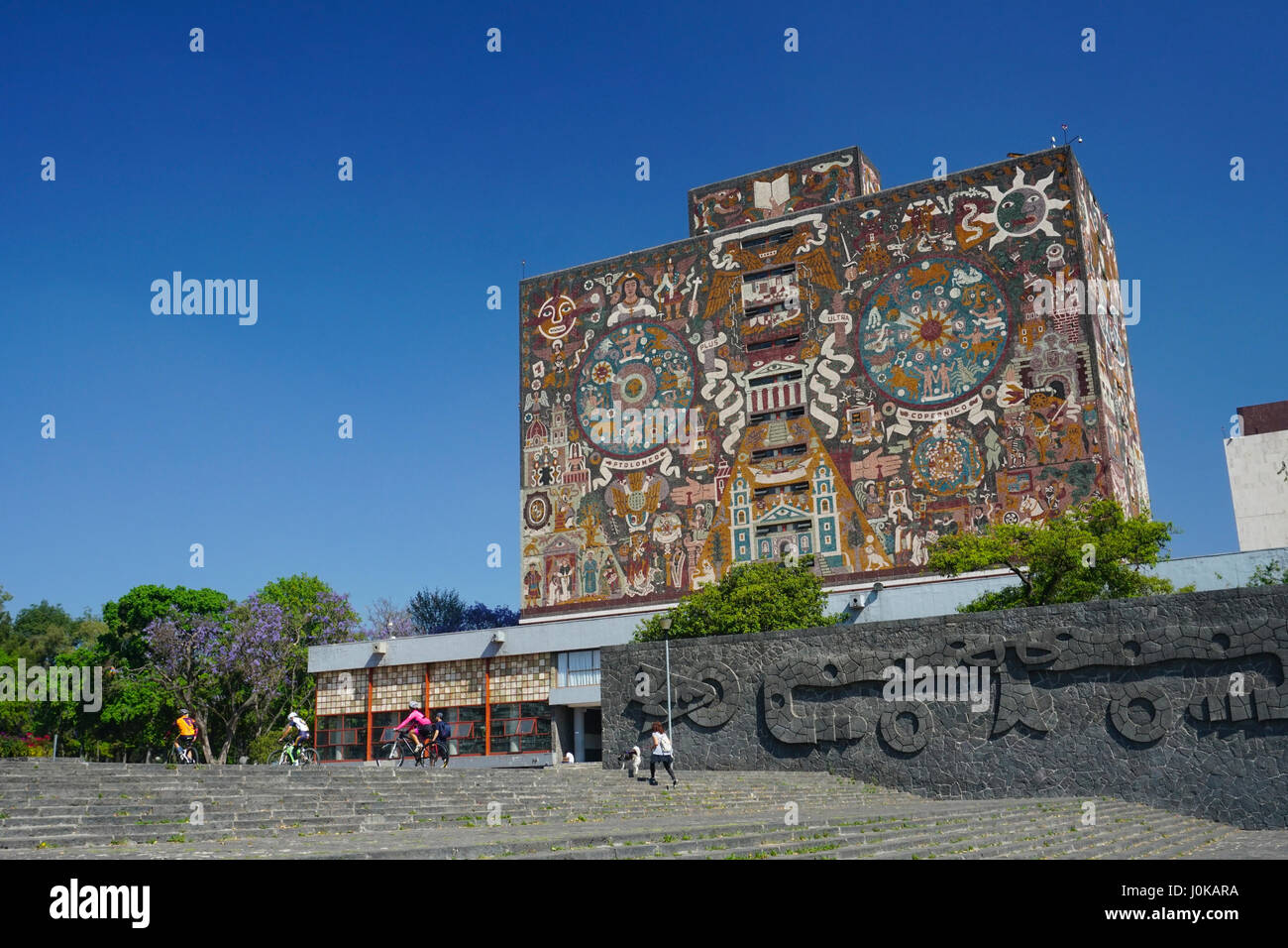 The Central Library mosaic by artist Juan O'Gorman of UNAM university ...