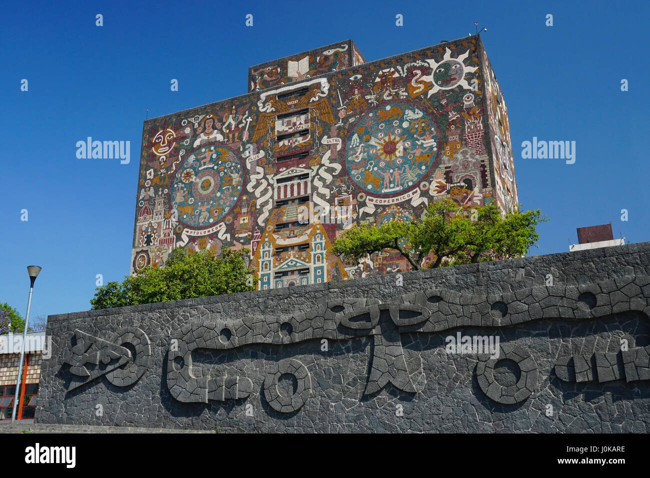The Central Library mosaic by artist Juan O'Gorman of UNAM university ...