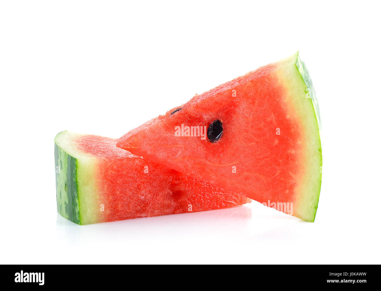 Sliced ripe watermelon isolated on white background Stock Photo - Alamy