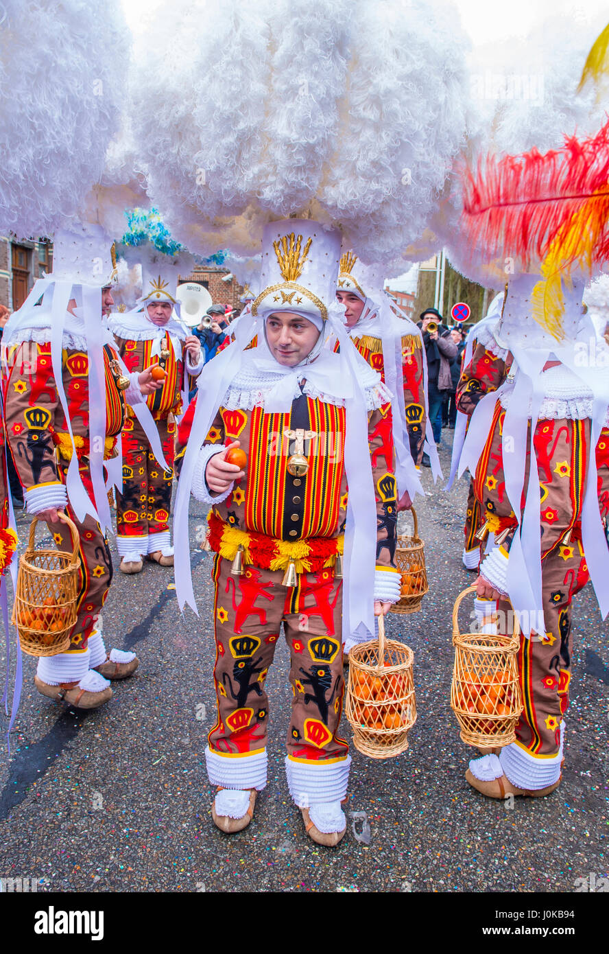 Participants in the Binche Carnival in Binche, Belgium Stock Photo - Alamy