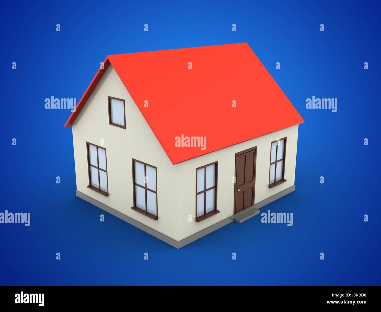 3d illustration of generic house over blue background with Stock Photo ...