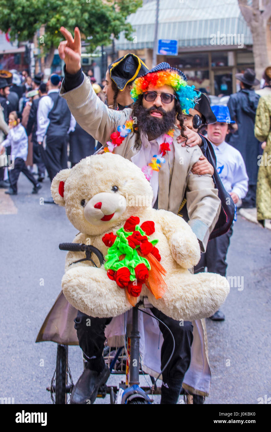 Ultra Orthodox man during Purim in Mea Shearim Jerusalem Stock Photo ...