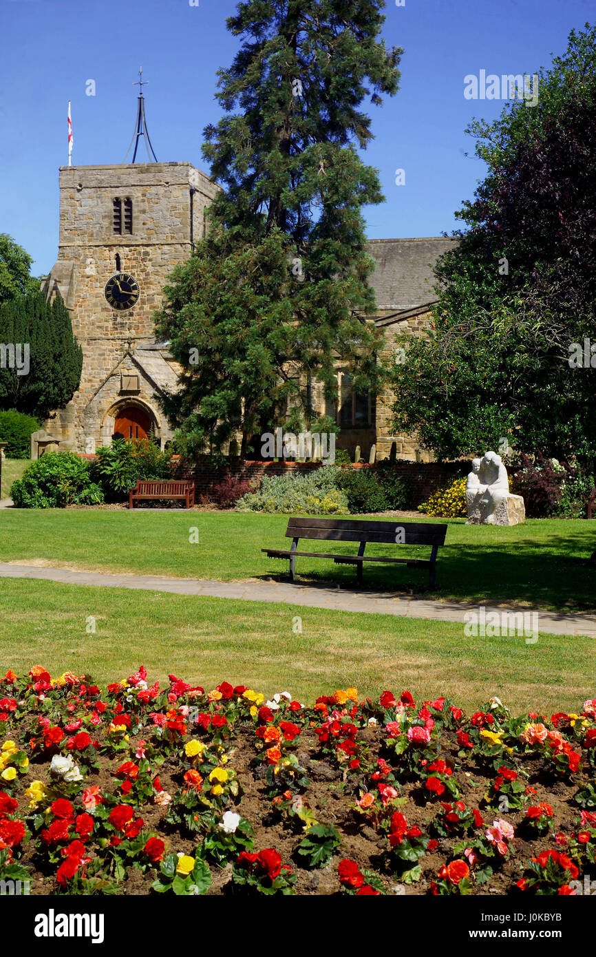 Coates Green, Ponteland , Northumberland, with the church of St Mary ...