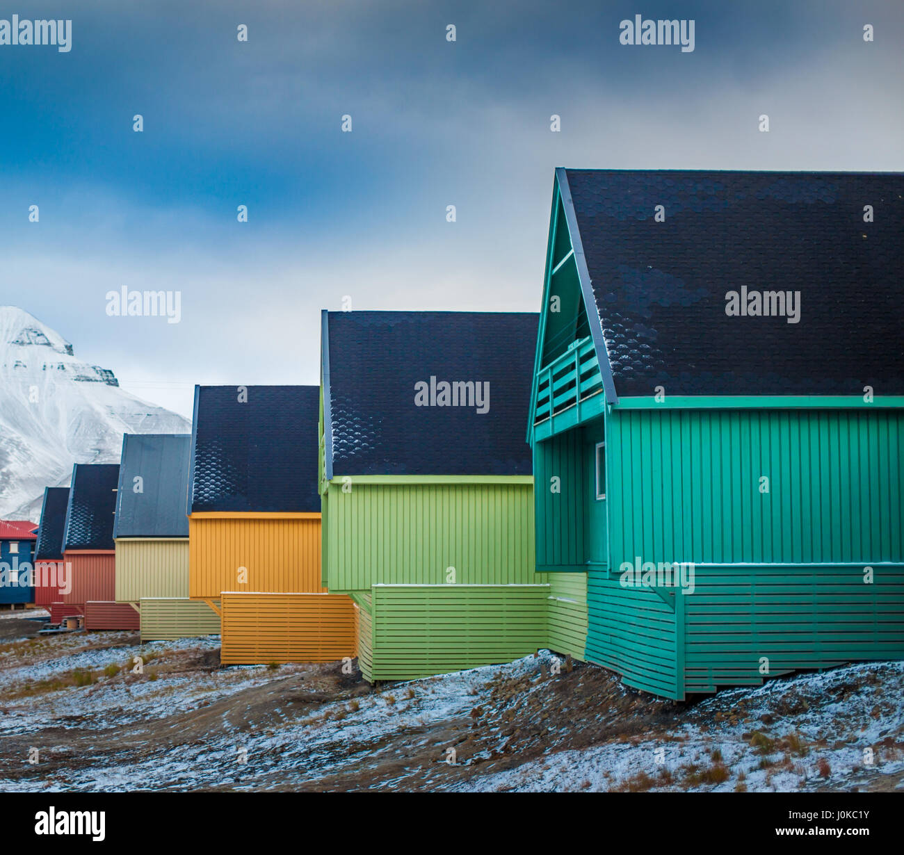 multi color houses Longyearbyen Svalbard, Norway Stock Photo - Alamy
