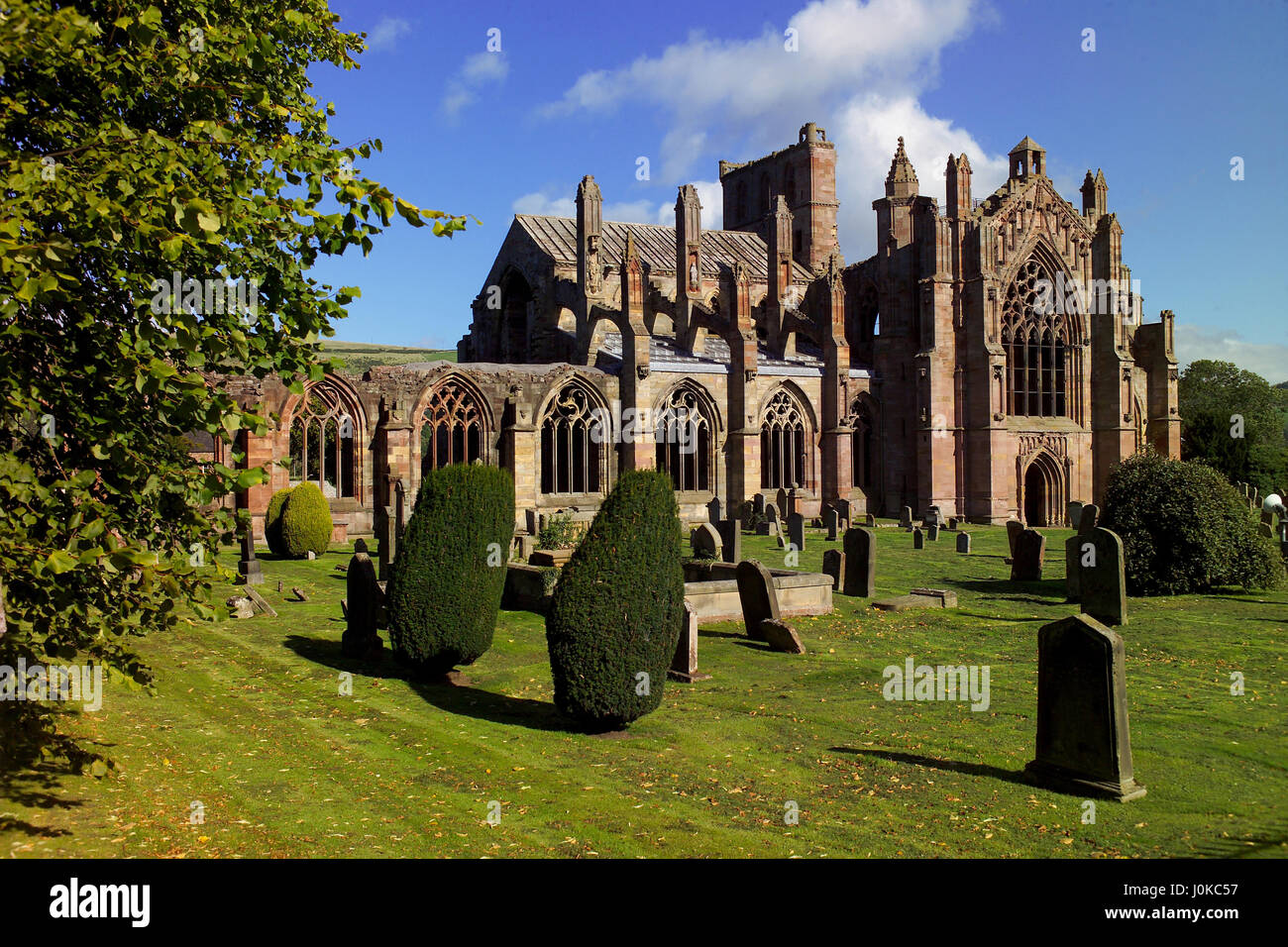 Melrose Abbey, Scottish Borders Stock Photo - Alamy