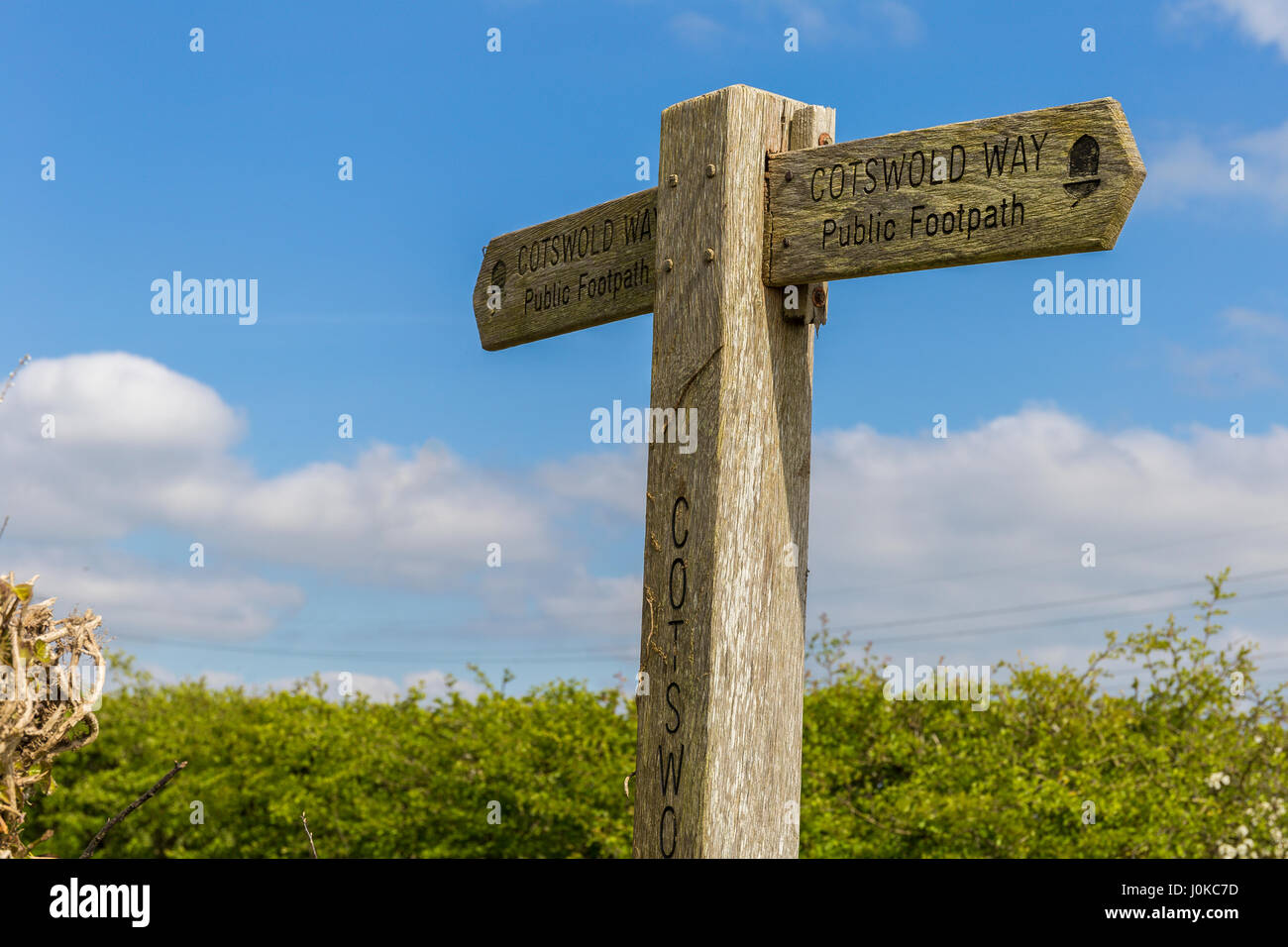 Signpost on the Cotswold Way Stock Photo - Alamy