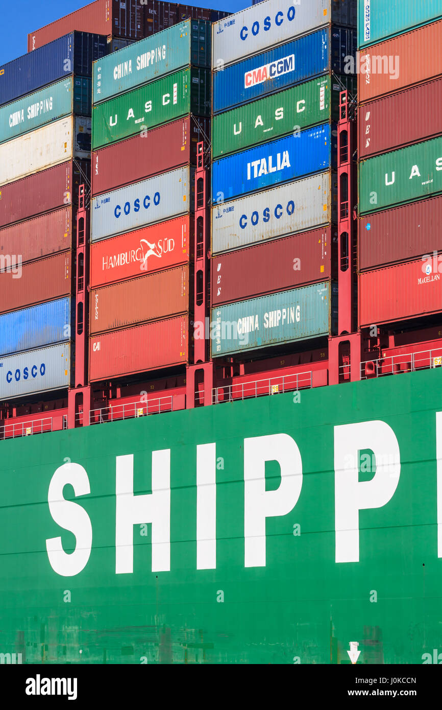 Rotterdam, the Netherlands - April 9, 2017: CSCL China Shipping Lines ...