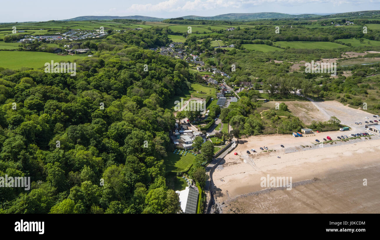Aerial views of Ogmore by Sea, and Oxwich Stock Photo - Alamy