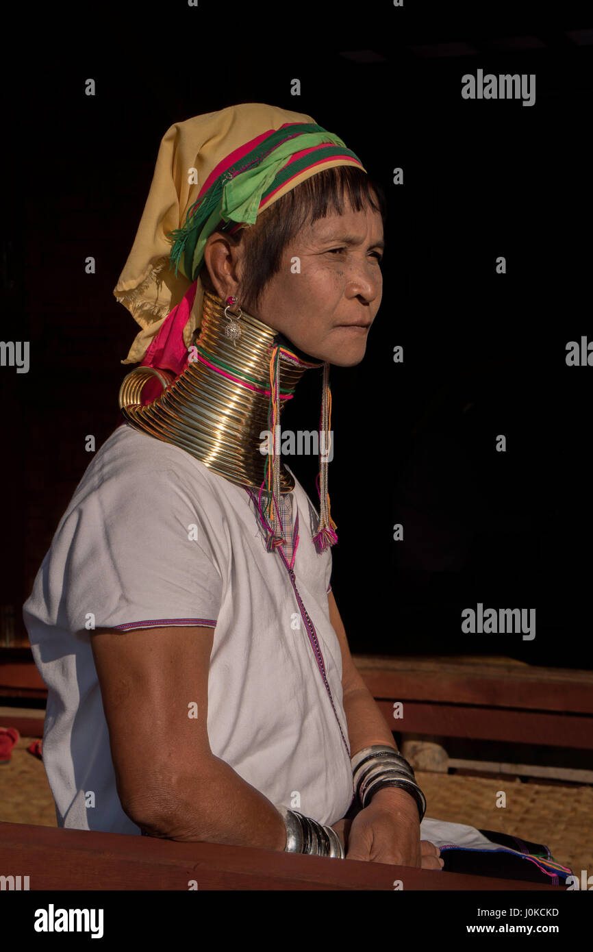 A woman from the Kayan (Longneck) tribe in Myanmar Stock Photo - Alamy