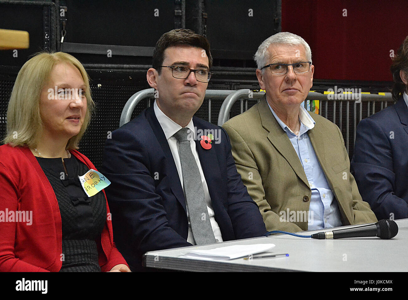 Labour's Andy Burnham looks worried sitting next to Liberal Democrat ...