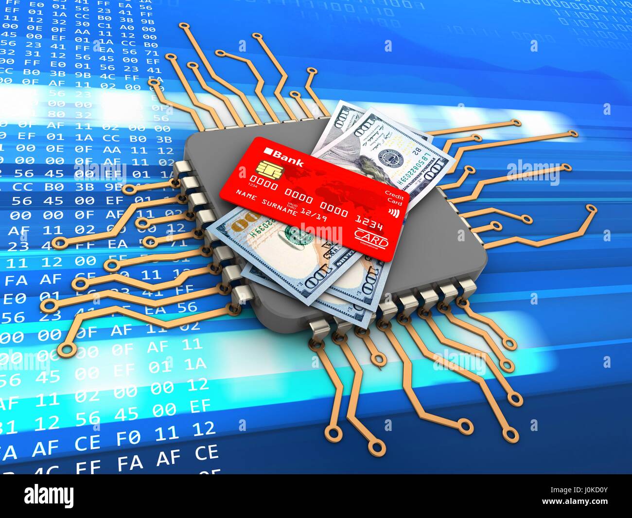 3d illustration of modern computer chip processor Stock Photo - Alamy