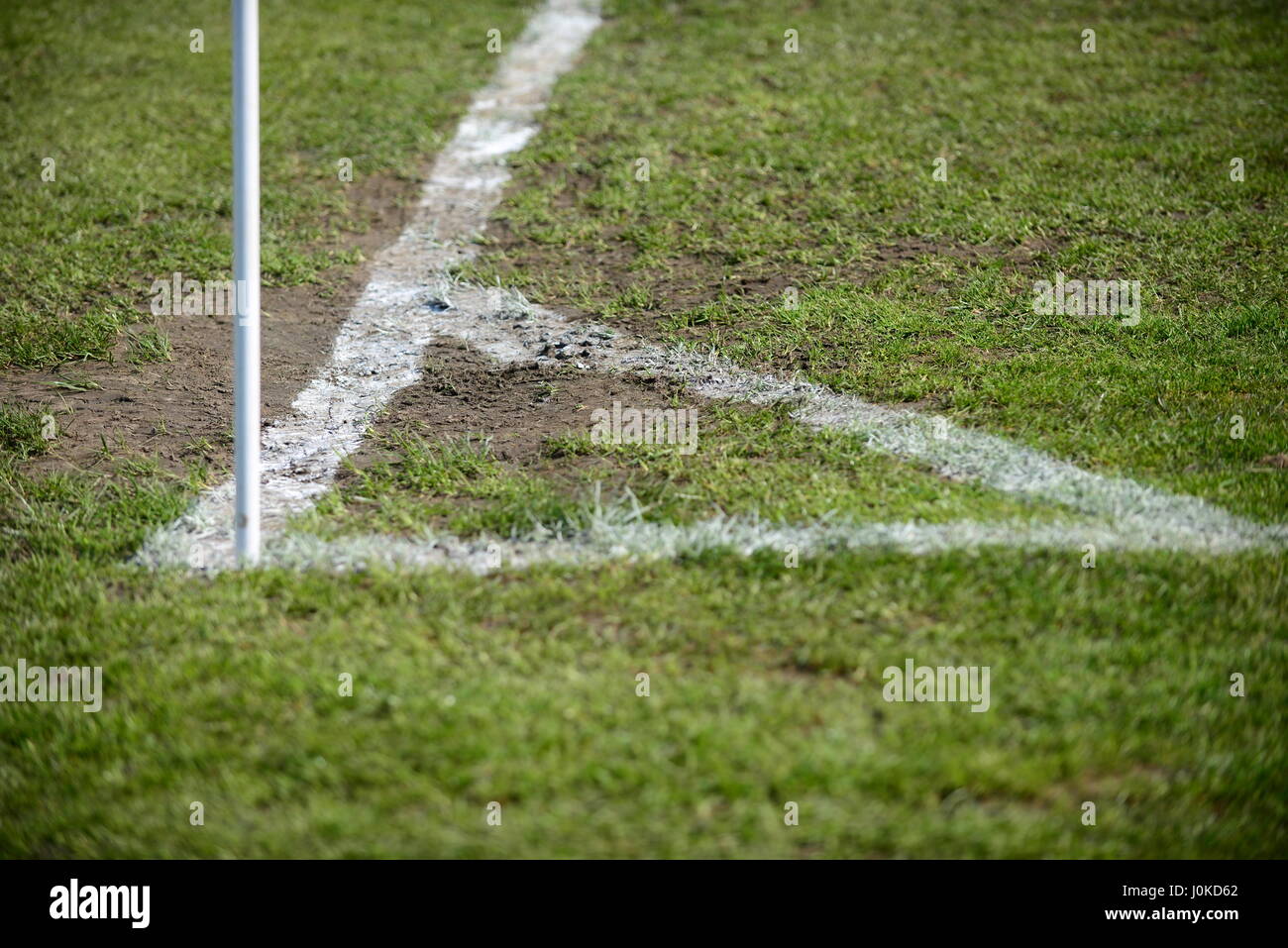 Football corner markings Stock Photo - Alamy