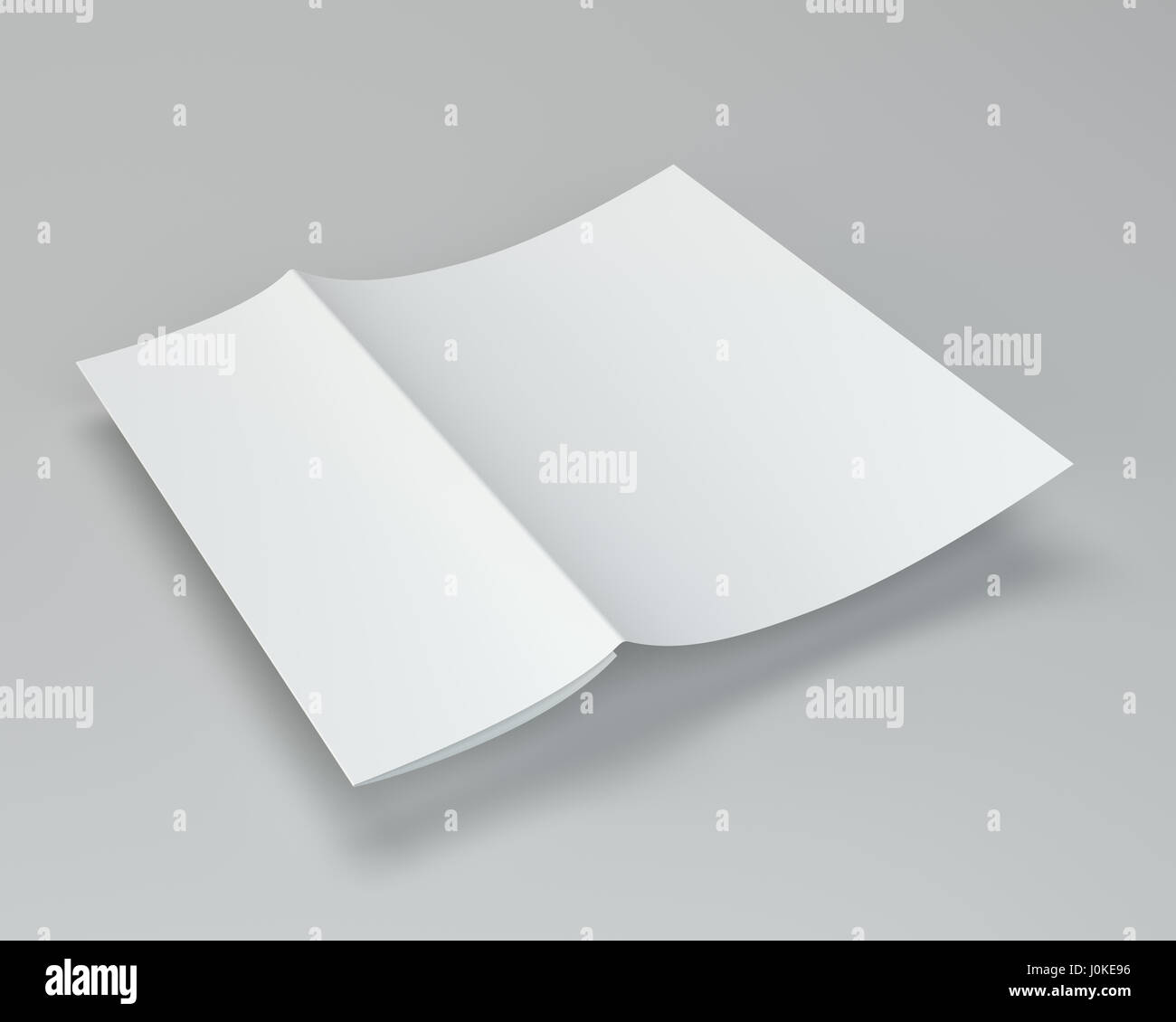 Crumpled folded A4 paper. 3d rendering on gray background Stock Photo ...