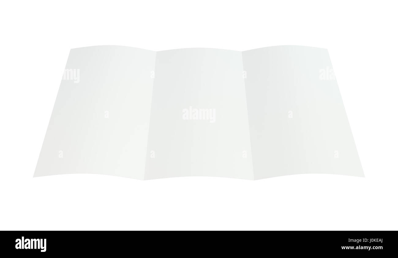 Crumpled folded A4 paper. 3d rendering on white background Stock Photo ...