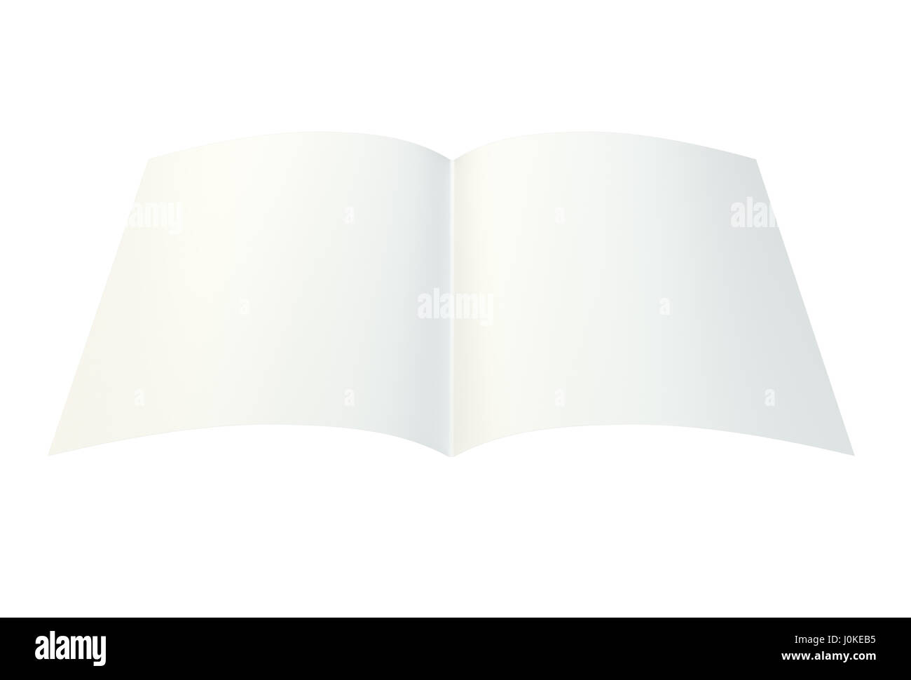 Empty folded leaflet paper. 3d rendering. White background Stock Photo ...