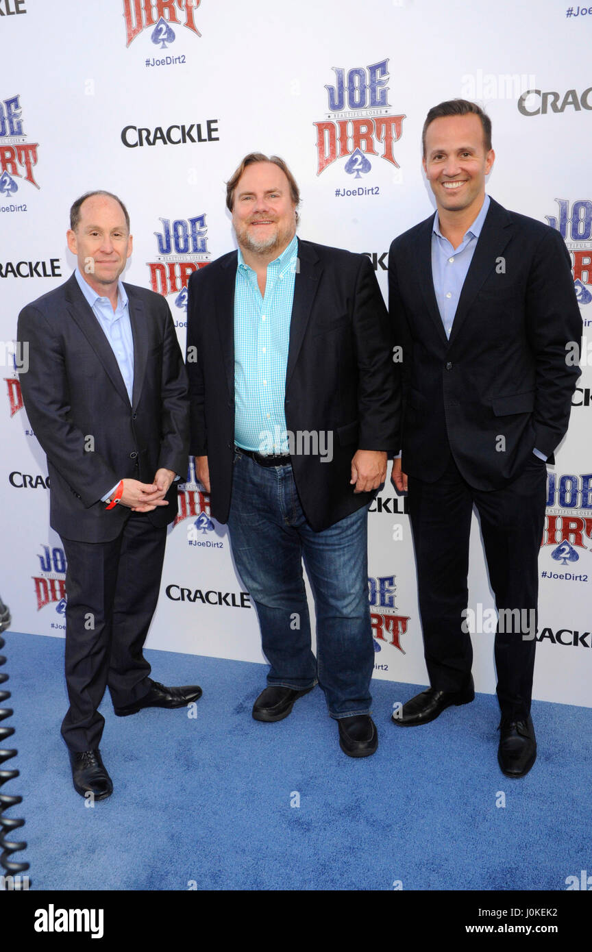 Actor Kevin Farley (c) and Eric Berger (r) attend the Joe Dirt 2 ...