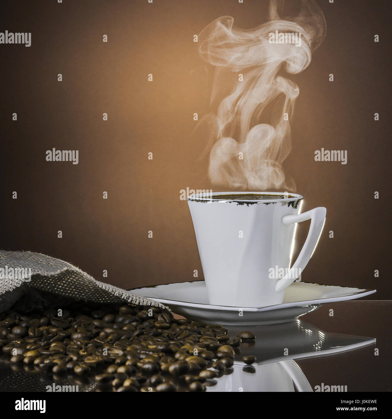 a cup of hot coffee in vintage colours Stock Photo - Alamy
