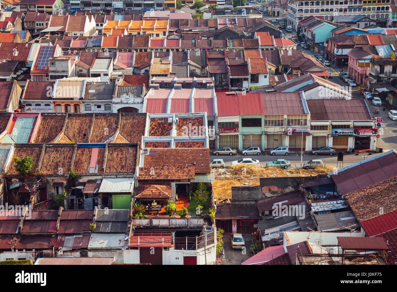 Georgetown, Malaysia - March 27, 2016: Panoramic view over historical ...