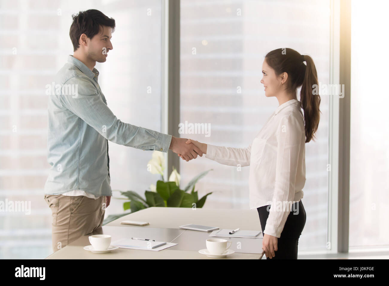 Female boss male employee hi-res stock photography and images - Alamy