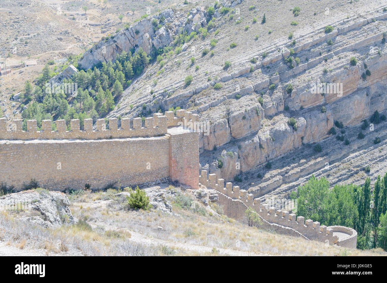 Ruins of Albarracin castle, in eruel (Spain). City cosidered as spanish ...