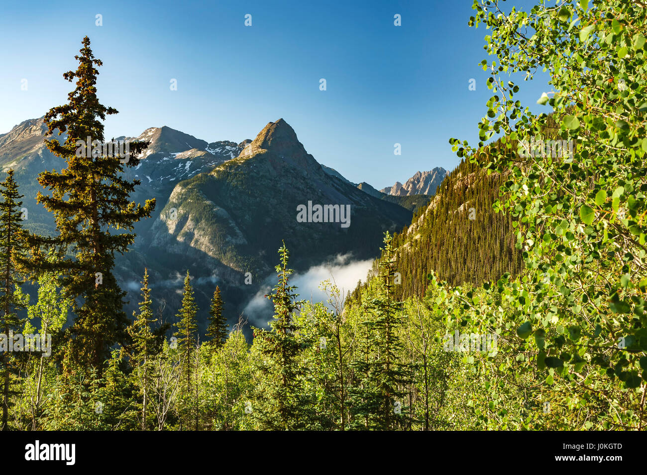 Peak above Animas River, Colorado Trail near Molas Pass, San Juan ...