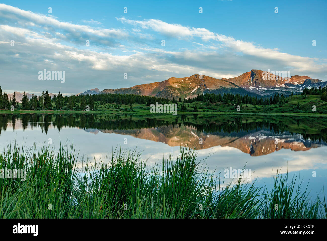 Mountains and Little Molas Lake, San Juan National Forest, Colorado USA ...
