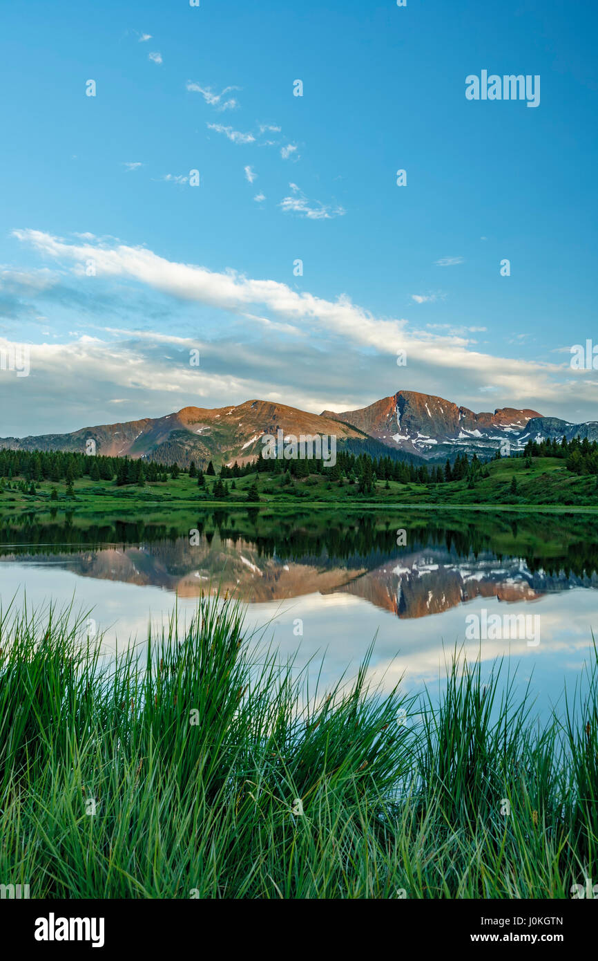 Mountains and Little Molas Lake, San Juan National Forest, Colorado USA ...