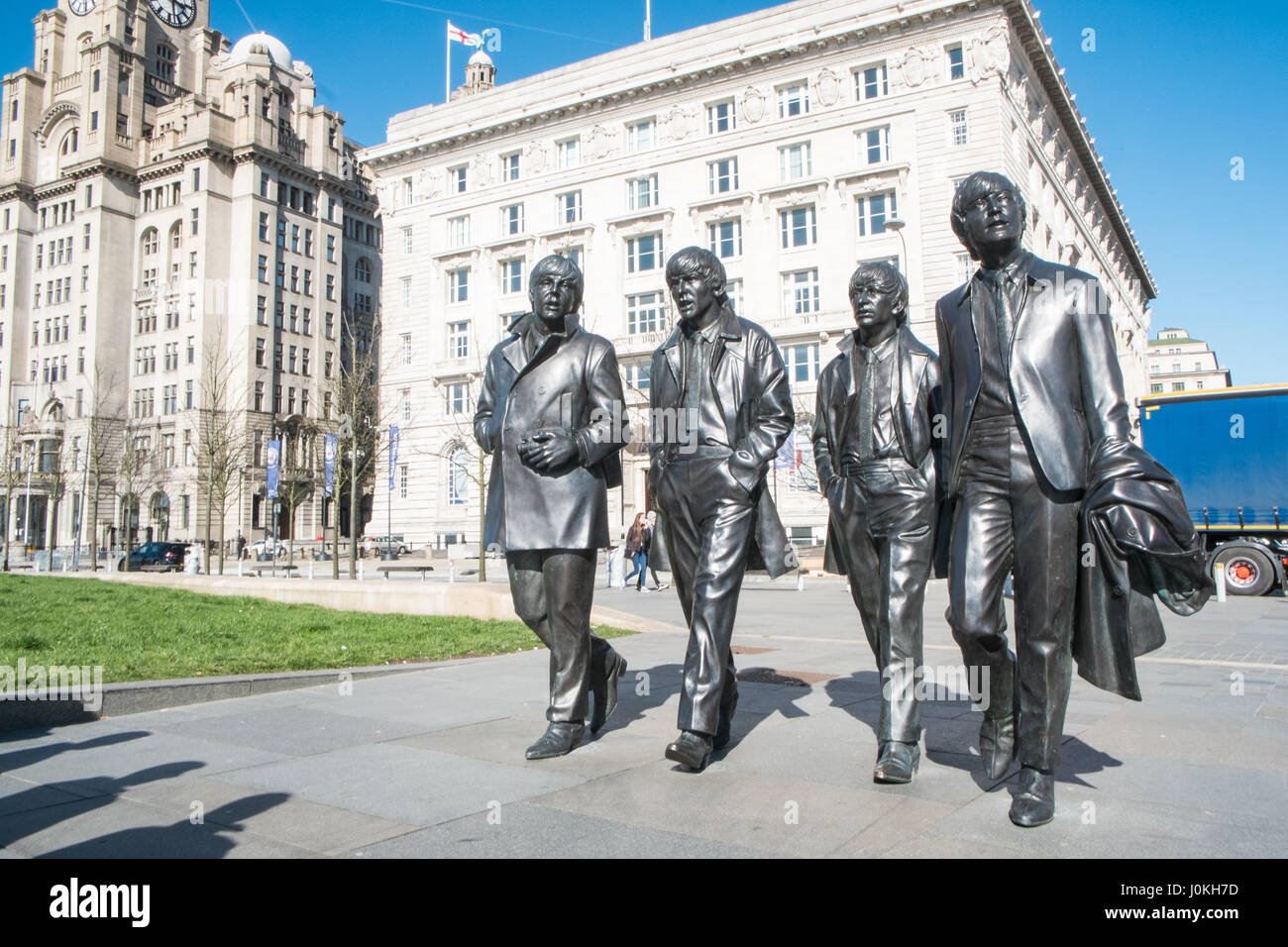 The Beatles,Beatles,statue,Pier Head,Liverpool,Merseyside,England ...
