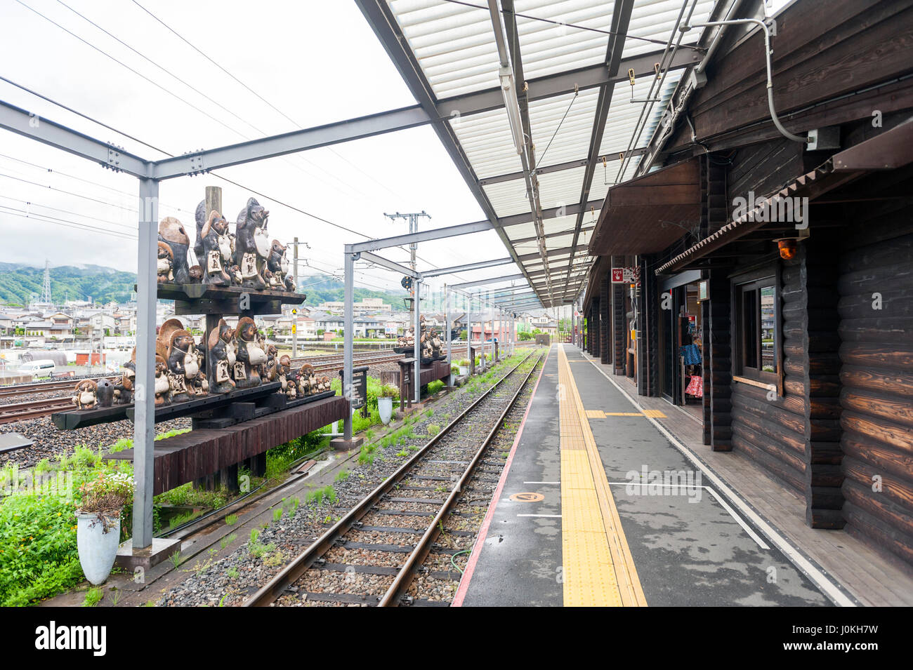 Kameoka, Japan - March 2016: Torokko Kameoka Station, terminal station ...