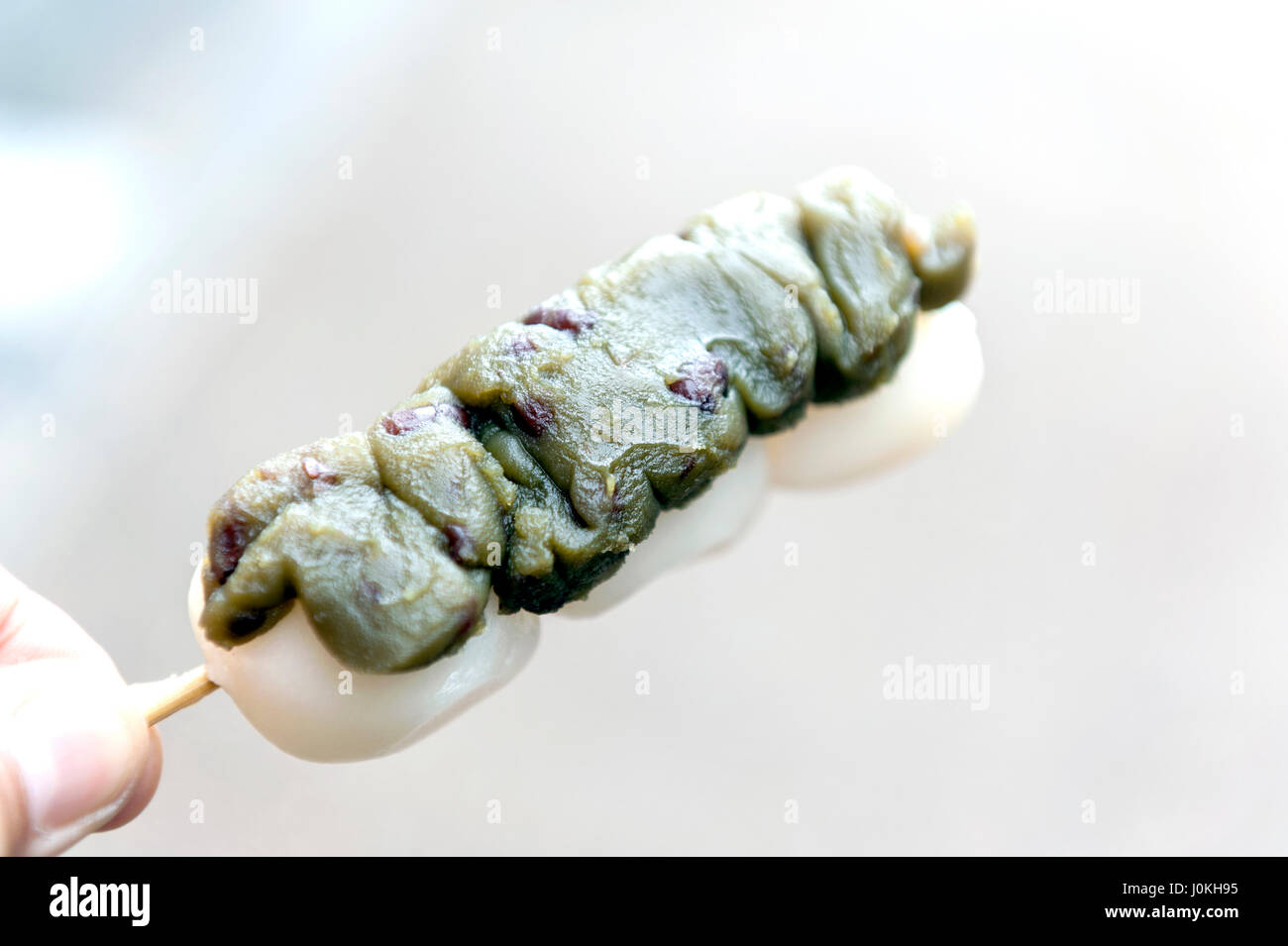 Dango - Japanese rice dumpling made of green tea and red bean Stock ...