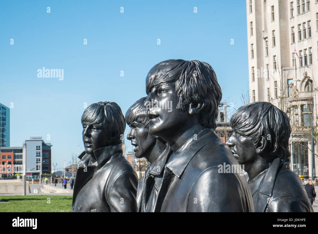 The Beatles,Beatles,statue,Pier Head,Liverpool,Merseyside,England ...