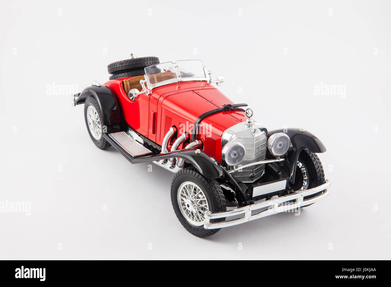 Mercedes Benz 1900s red classic car isolated in white background Stock ...