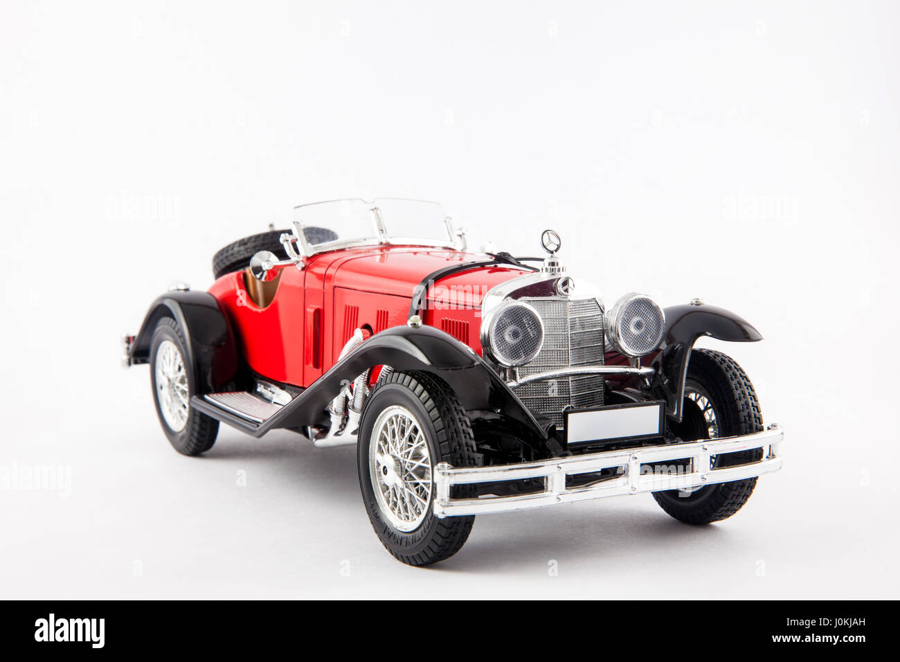 Mercedes Benz 1900s red classic car isolated in white background Stock ...