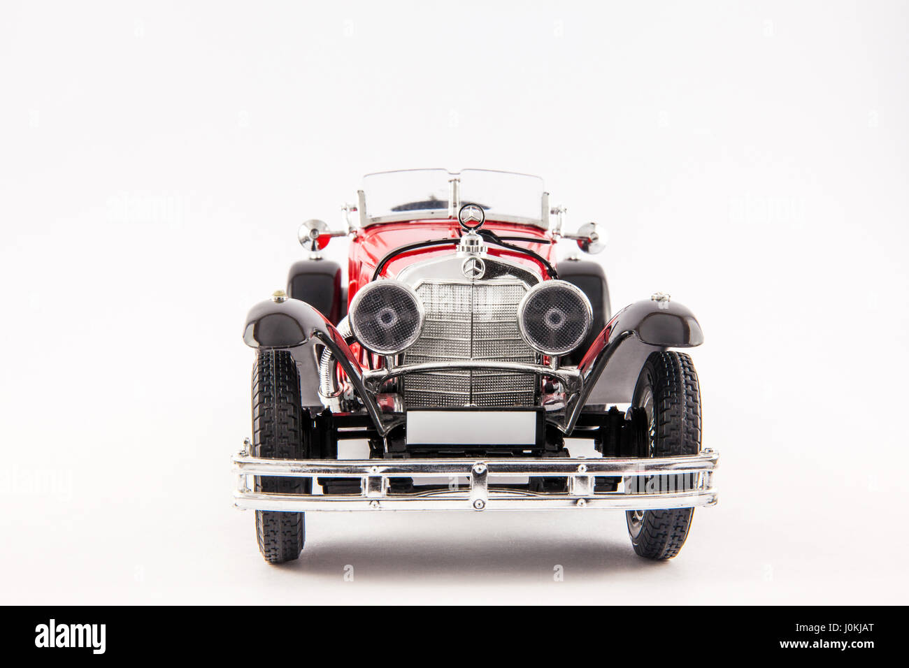 Mercedes Benz 1900s red classic car isolated in white background Stock ...
