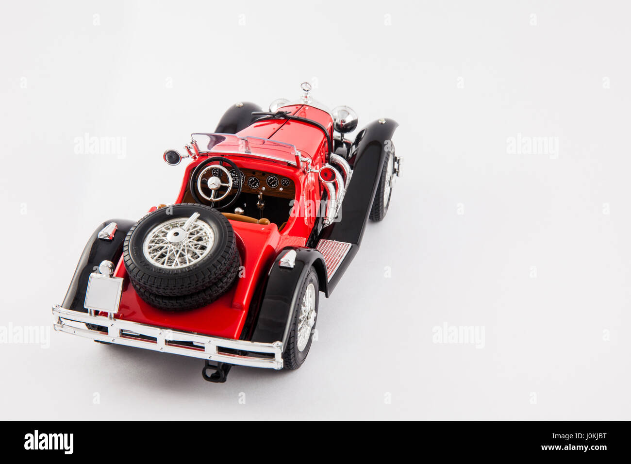 Mercedes Benz 1900s red classic car isolated in white background Stock ...