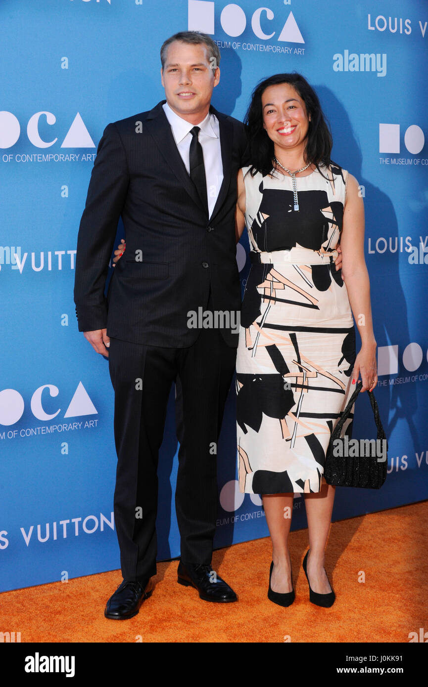 Shepard Fairey, Amanda Fairey arrives at the 2015 MOCA Gala presented ...