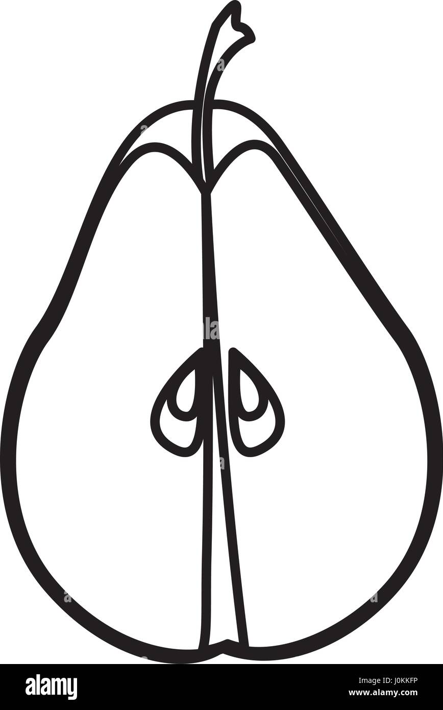 sketch silhouette slice pear fruit food icon Stock Vector Image & Art ...