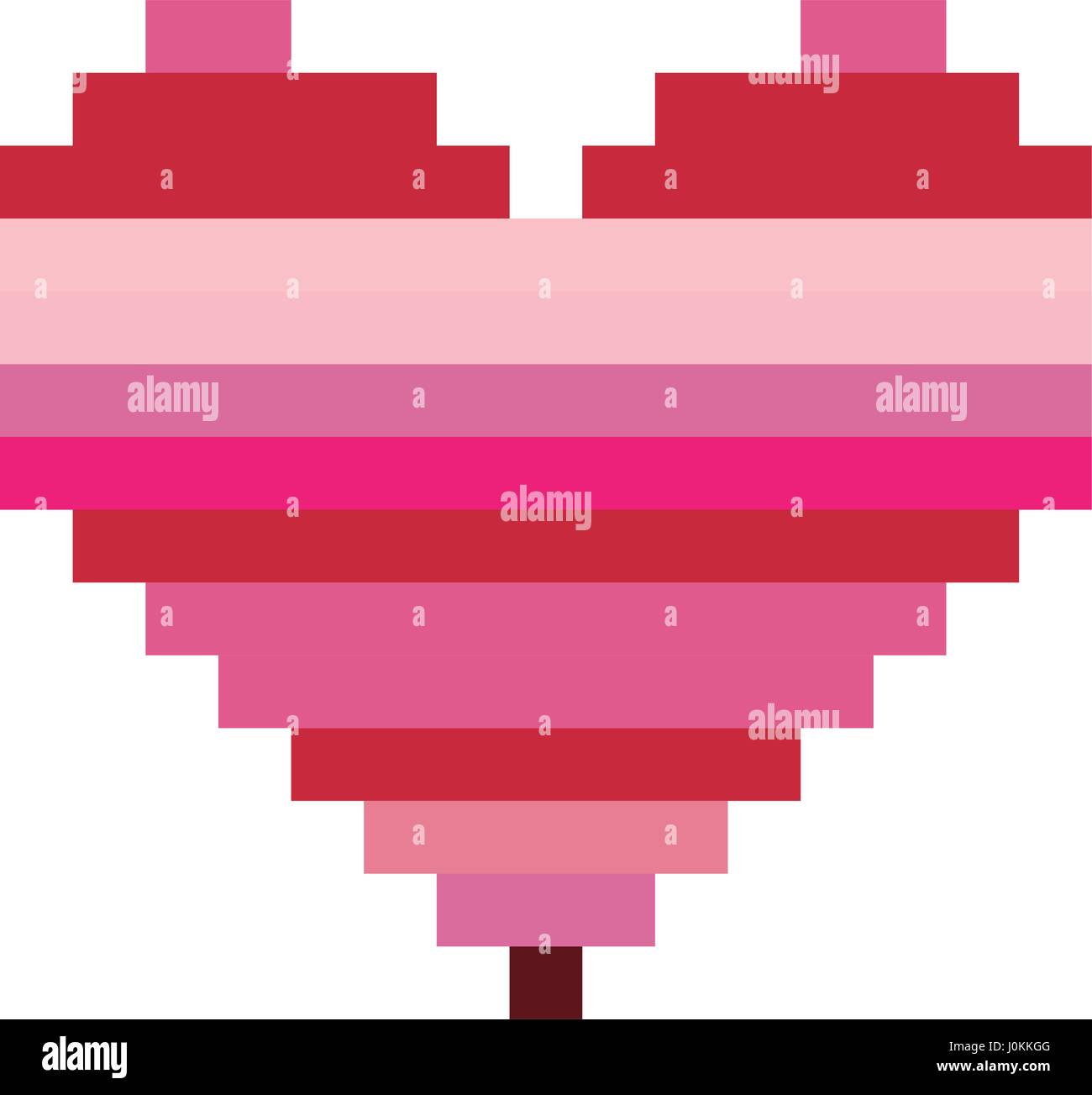 heart shape with colorful horizontal lines pixel Stock Vector Image ...