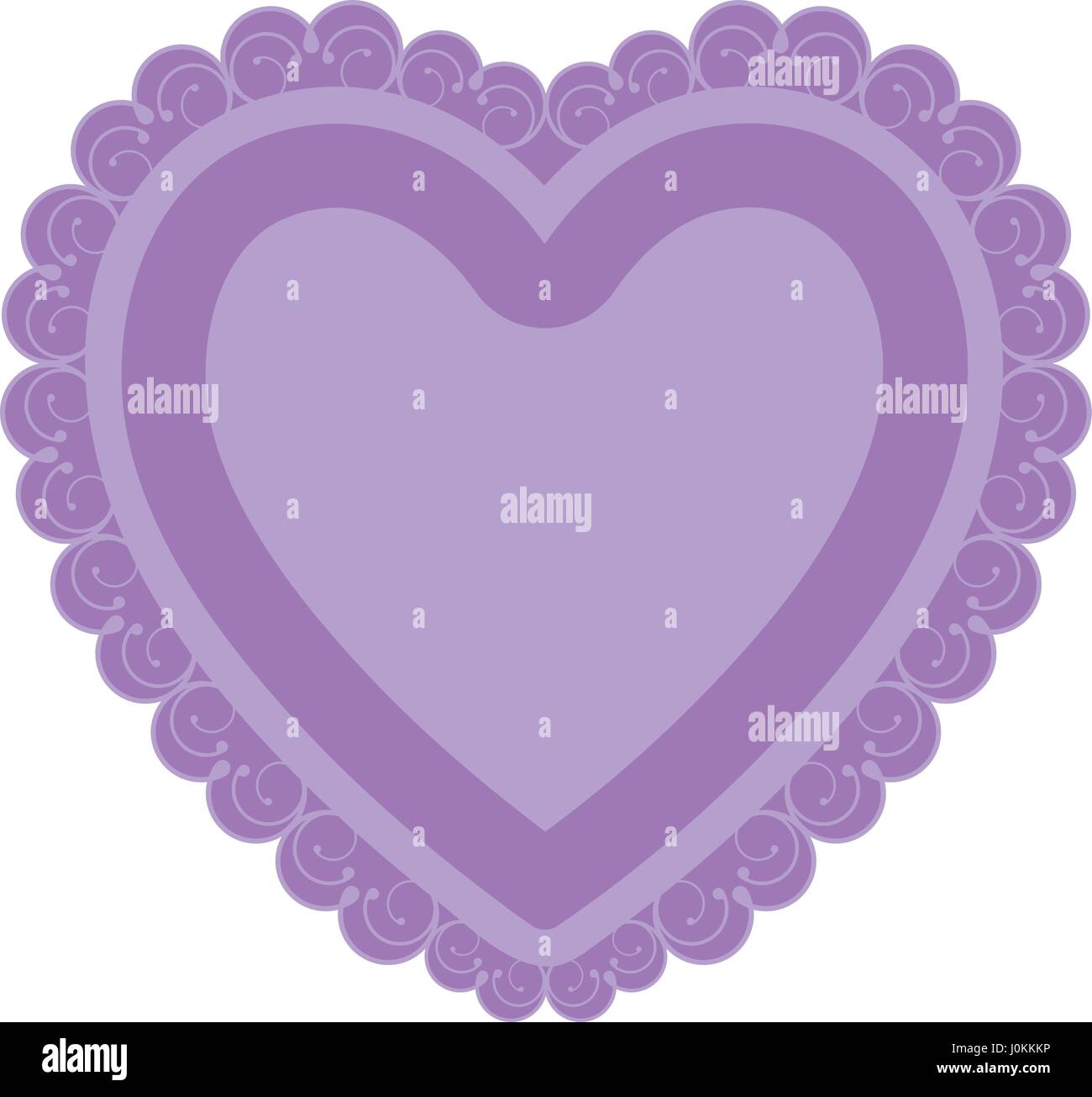 lilac color heart shape with decorative frame Stock Vector Image & Art ...