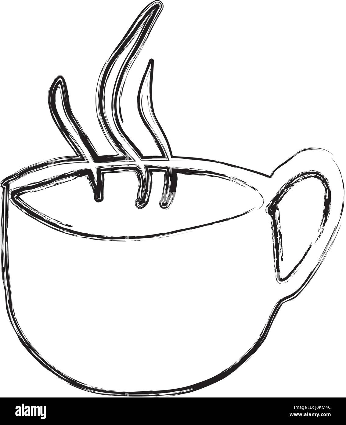 monochrome sketch hand drawn of hot coffee cup side view Stock Vector ...