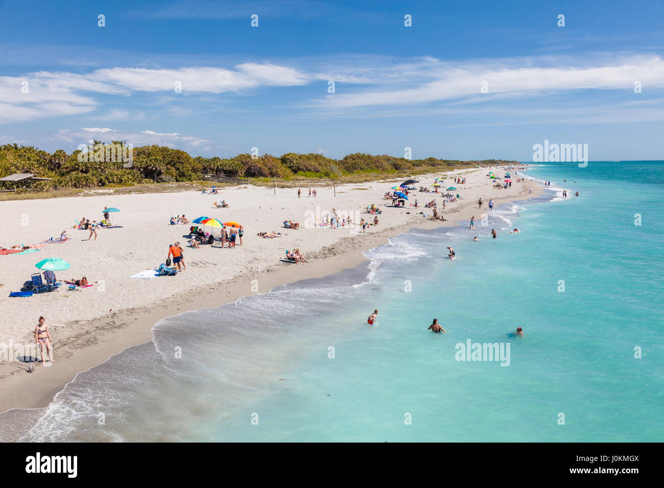 Beach at the Venice Pier on the Gulf of Mexico in Venice Florida Stock ...