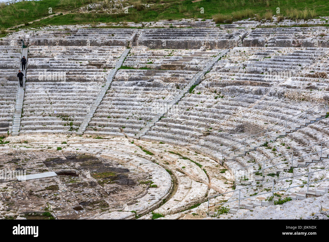 Seating sections of ancient ruins of Greek Theater from 5th century BC ...