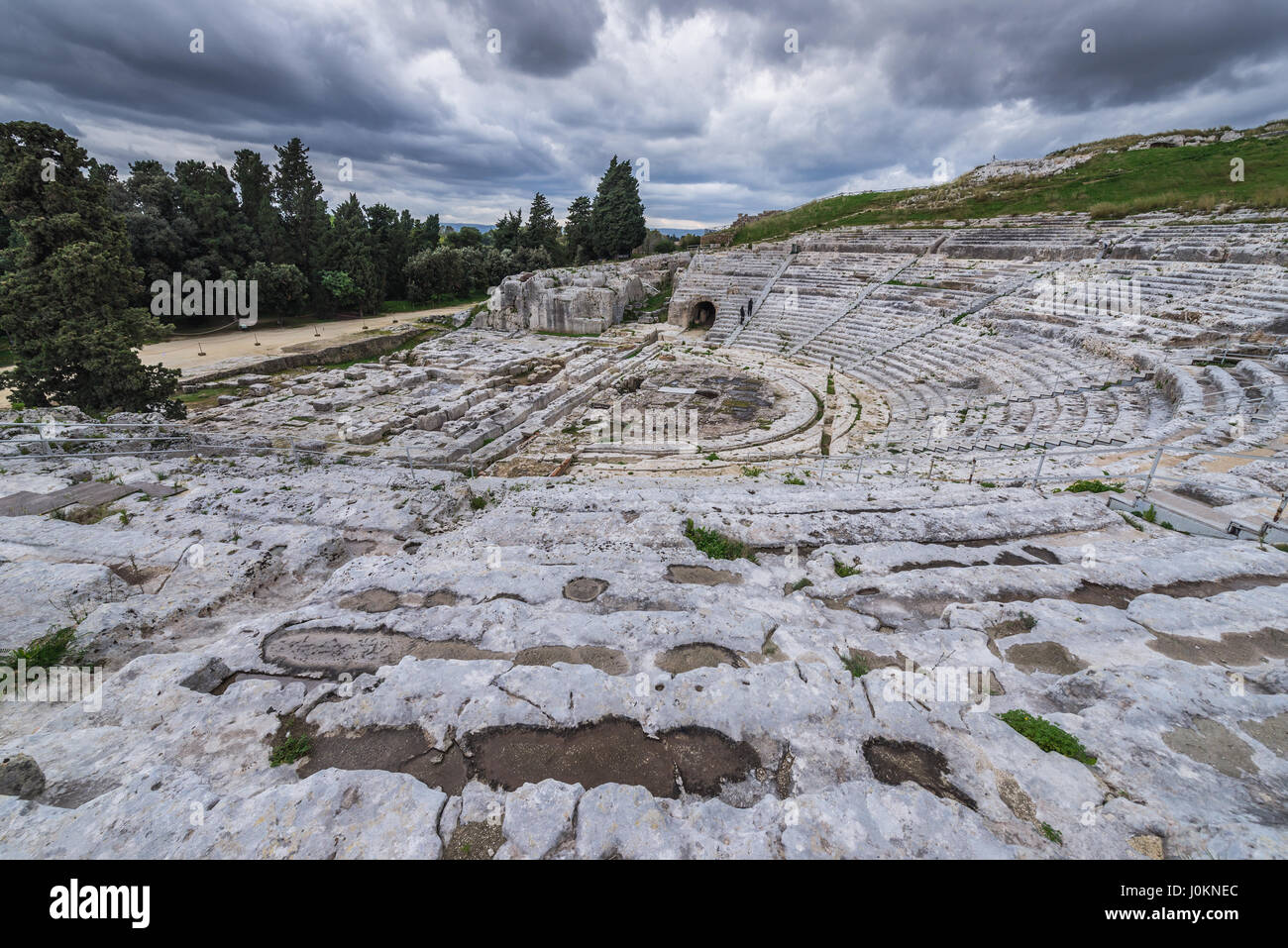Ruins of ancient Greek Theater from 5th century BC in Neapolis ...