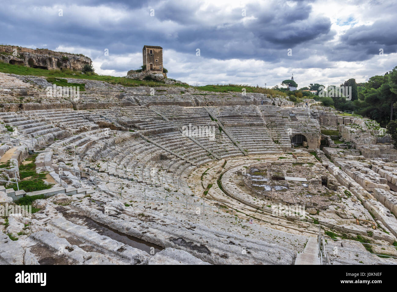 Ruins of ancient Greek Theater from 5th century BC in Neapolis ...